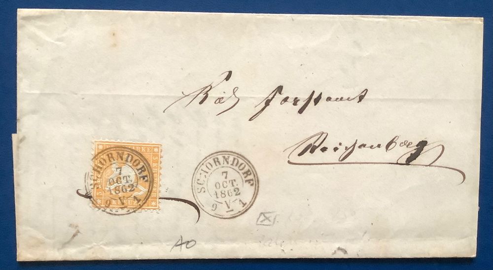 1862 Brief Altdeutschland Württemberg 3 Kreuzer VOLLSTEMPEL (Gebraucht ...