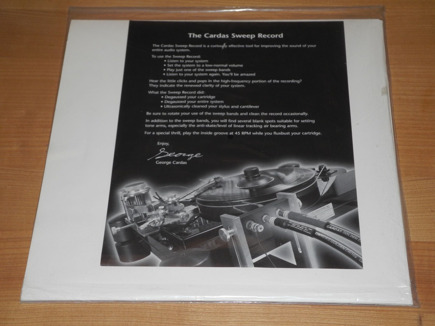 CARDAS SWEEPER RECORD - TESTPLATTE ZUM „EINBRENNEN“ DER ANLA (Neu ...