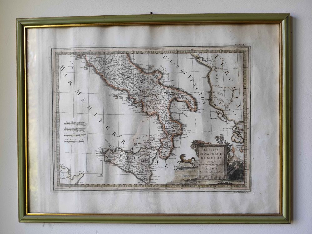 drei antike Landkarten, Süditalien, Sizilien (1790) und Welt (Gebraucht ...