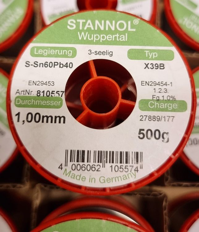 Lötzinn Stannol, 1,0mm, 18 Rollen a 500g, X39B | Acheter sur Ricardo