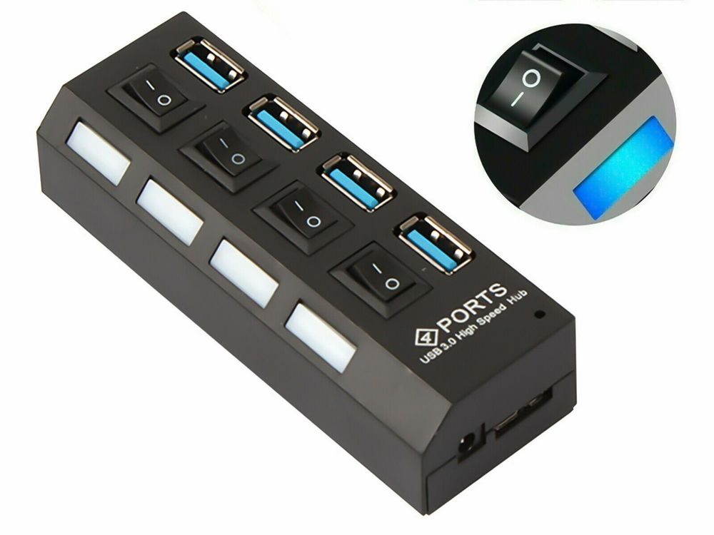 USB 2.0 - USB - Hub - 4 Fach und einzeln Ein-/Ausschaltbar (Neu (gemäss ...