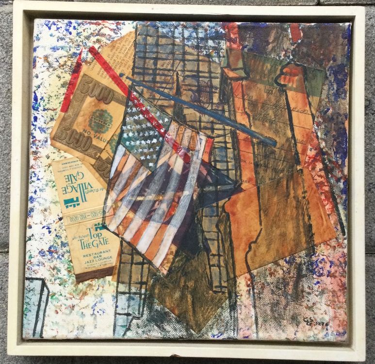 70. er. Jahre Abstrakte Collage Mischtechnik Monogrammiert | Kaufen auf Ricardo