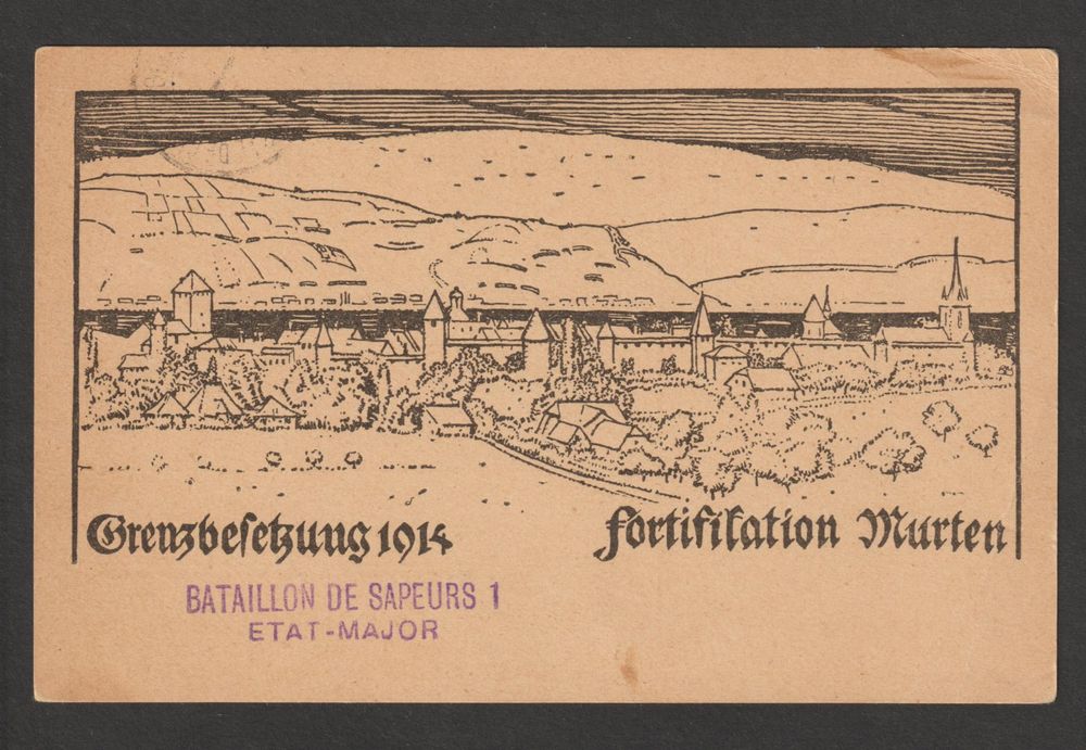 WK1 Einheitskarte Festungstruppen Nr. 3 bräunlichem Karton (Gebraucht) in Siebnen für CHF 19 ...