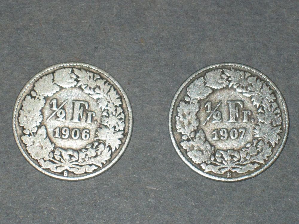 Schweizer Münzen 50 Rappen 1906 + 1907 (Gebraucht) in Utzenstorf für ...