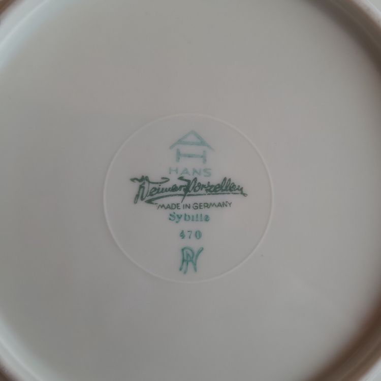 Weimar Porzellan/Albert Hans "Sybille" Schalle gold und rot (Gebraucht ...