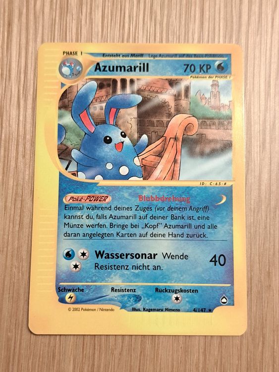 Pokémon Tcg Aquapolis Azumarill Gebraucht In Rotkreuz Für Chf 1