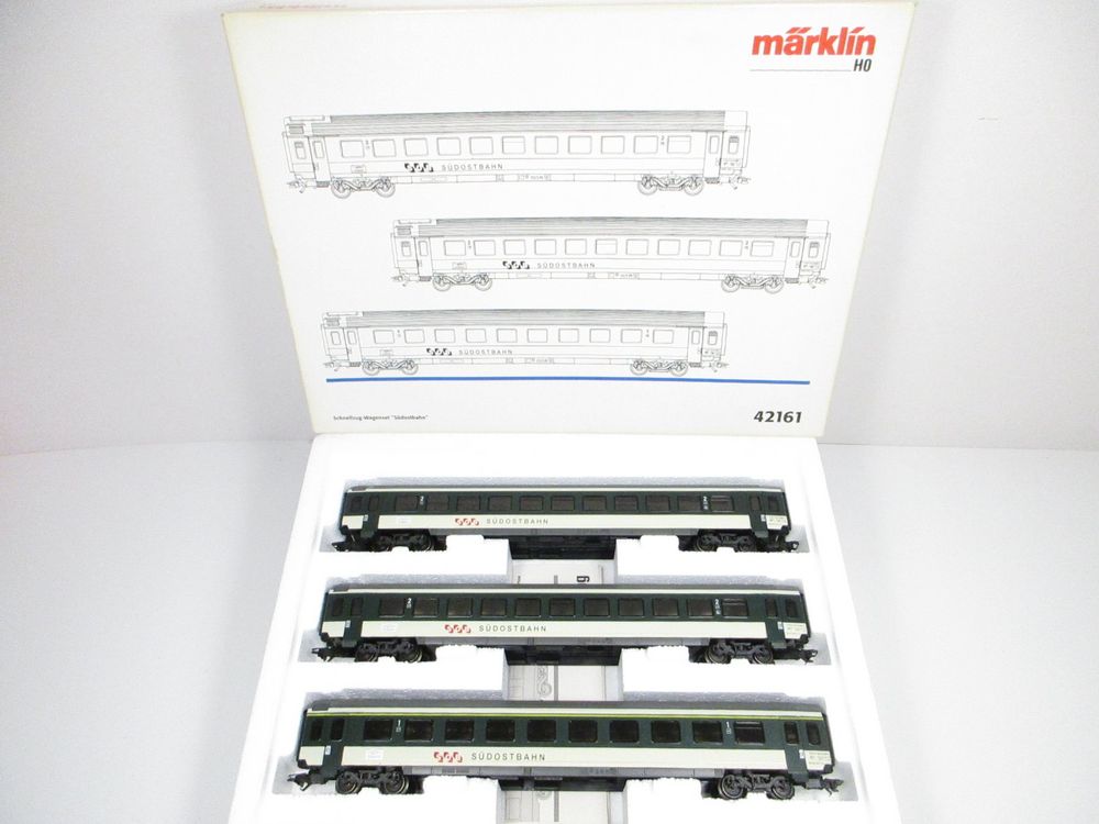 Märklin H0 42161 SOB Schnellzug-Wagenset "Südostbahn" (Neu und originalverpackt) in Olten für ...