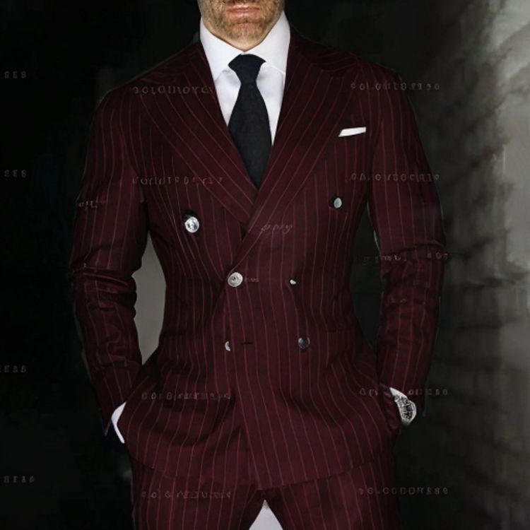 Costume / Costard complet bordeau rayé | Kaufen auf Ricardo