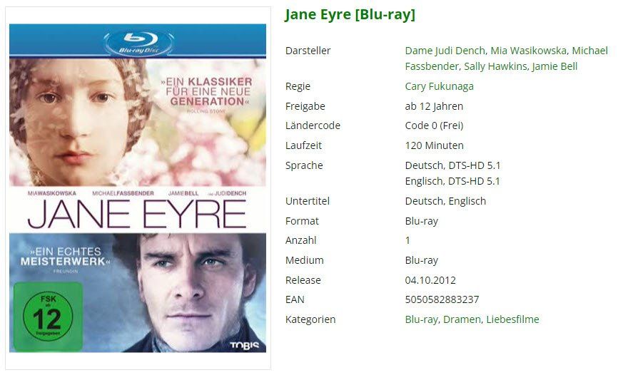 Jane Eyre (Bluray) | Kaufen auf Ricardo
