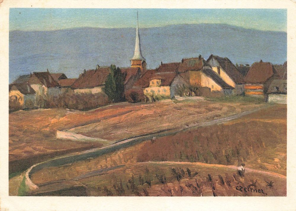 Cortaillod NE – Dorfblick mit Kirche, Gemälde G (Usato) a Biasca per ...