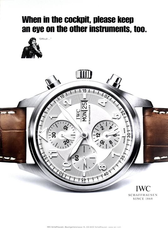 Original IWC Poster Reklame Flieger Chronograph Poster Rar (Gebraucht ...