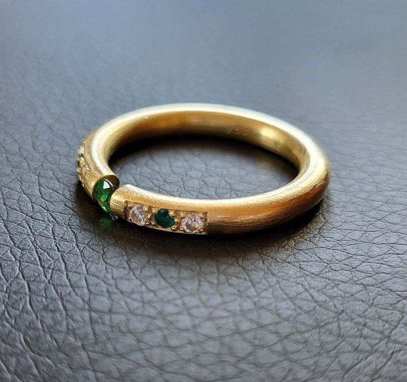 Gold 750 Massiv Ring Mit Smaragde/Steine | Kaufen auf Ricardo