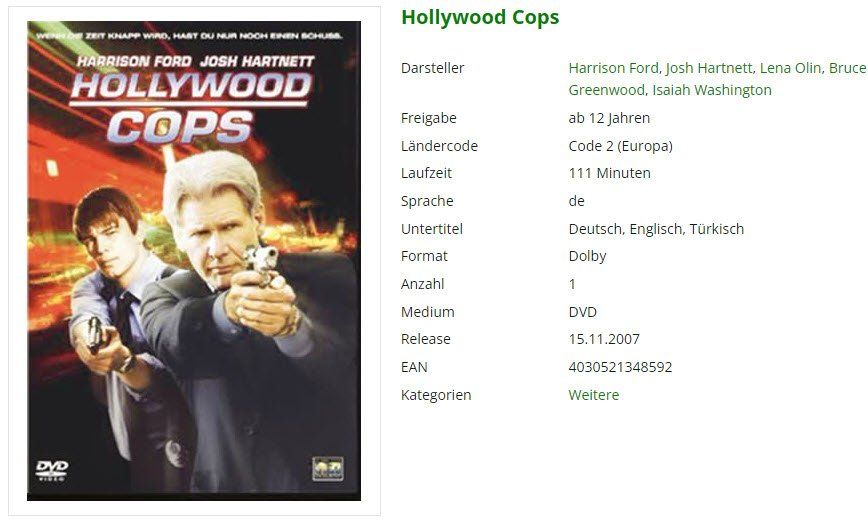 Hollywood Cops (DVD) (Gebraucht) in Buchrain für CHF 1 – mit Lieferung ...