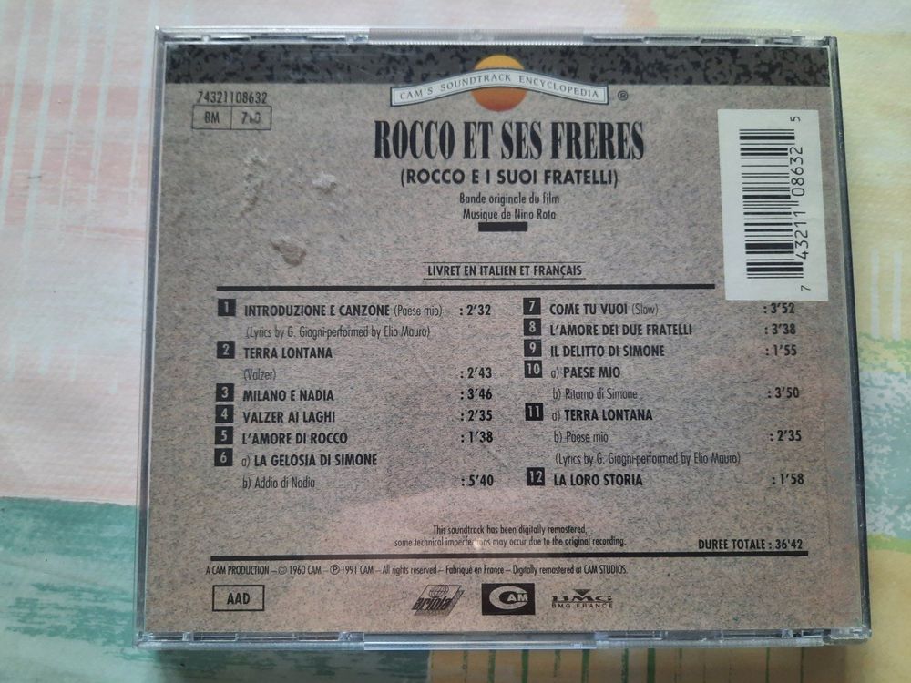 CD Bande originale du film " Rocco et ses frères " | Kaufen auf Ricardo