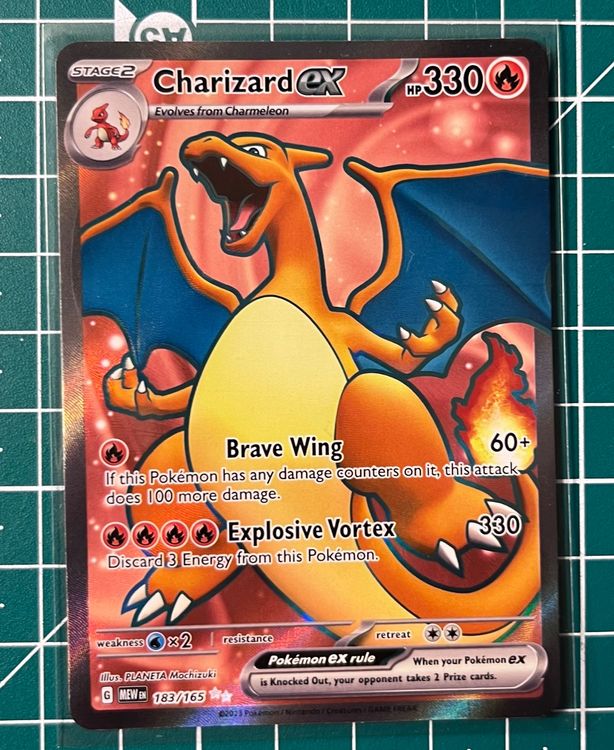 Charizard FULL ART 183/165 Pokemon Mew 151 (Neu (gemäss Beschreibung ...