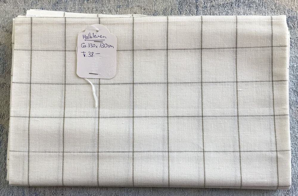 HALBLEINEN NEU MADE IN SWITZERLAND 130X130 (Neu (gemäss Beschreibung ...