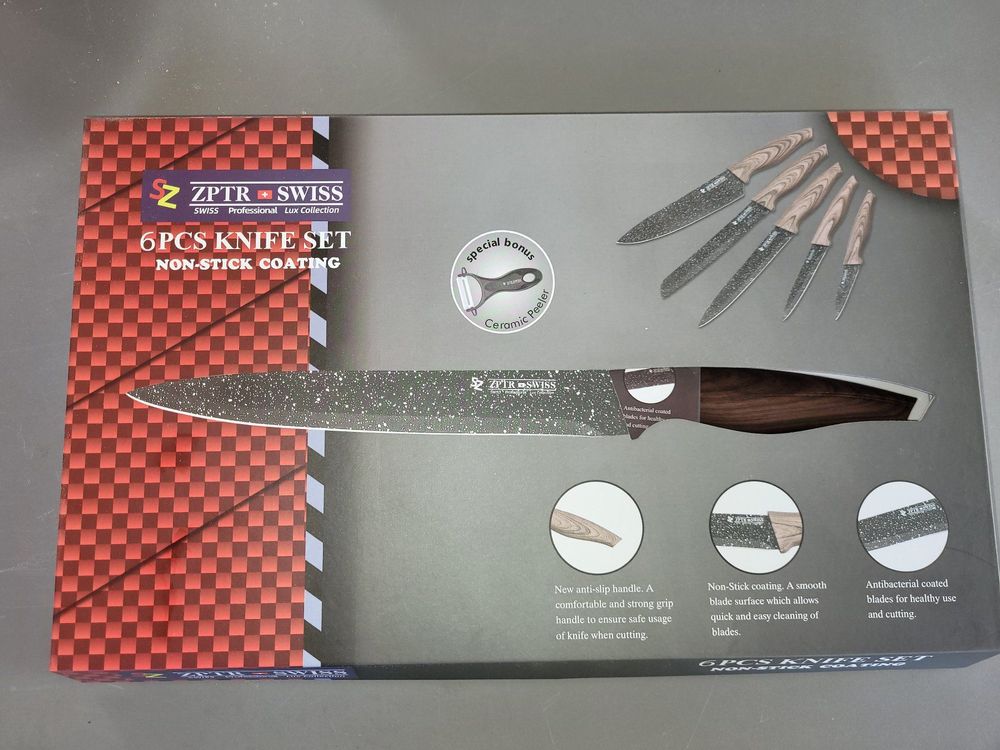 Küchenmesser-Set 6 Teilig /ZPTR SWISS Antihaftbeschichtung (Neu und ...