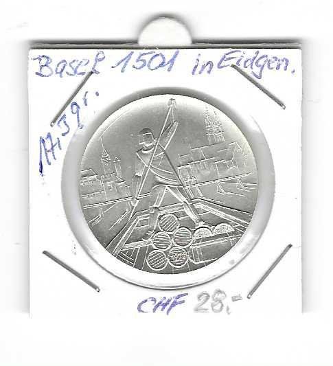 1501 BASEL gehört zur Eidgenossenschaft/17,3g/Silbermedallie (Neu (gemäss Beschreibung)) in ...