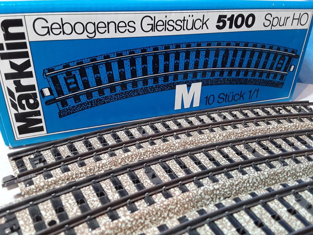 Märklin 5100 _ M Gleis ____ 10 x Kurve ___ mit OVP _ Spur H0 (Gebraucht ...