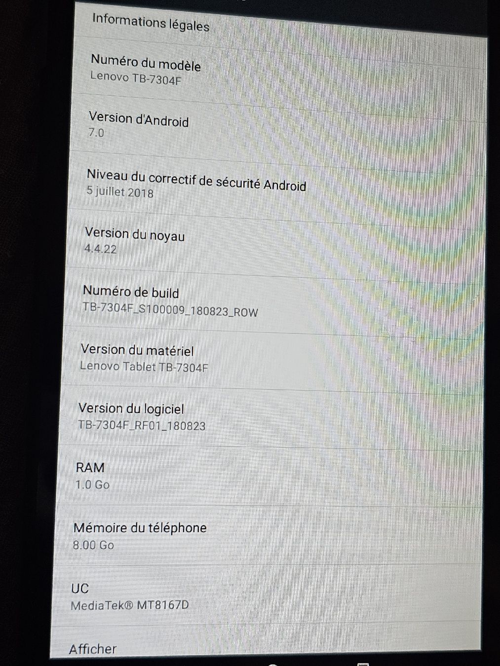Lenovo Tablet TB-7304F, 8 Go, Android 7.0 (D'occasion) à Bulle pour CHF ...