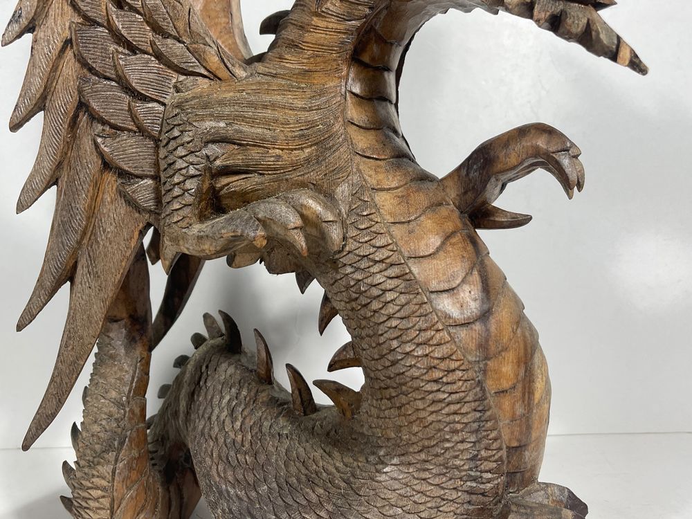 Alte China Holz Drachen mit hervorragender Schnitzerei. (Gebraucht) in ...
