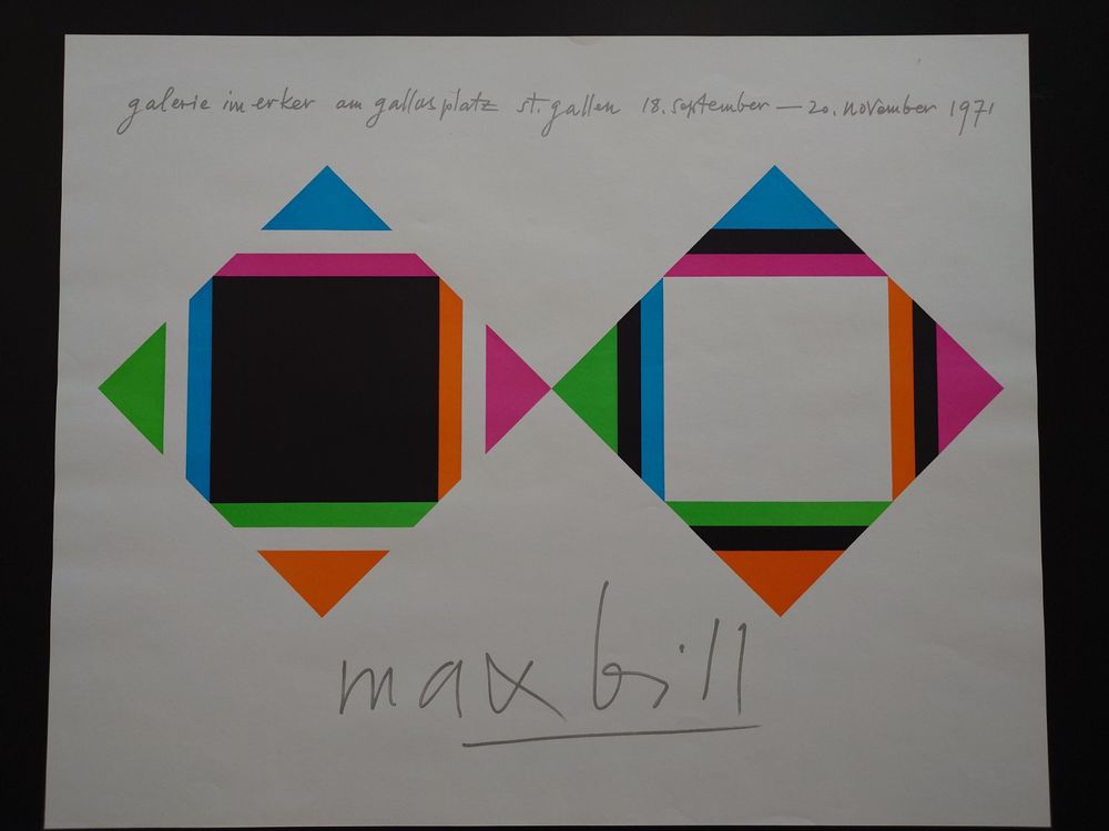 Max Bill Lithografie Galerie im Erker St. Gallen 78cmx63cm (Gebraucht ...