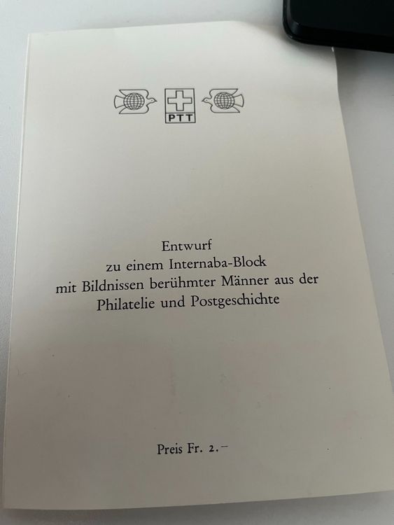 Entwurf Internaba Block Postgeschichte 1974 7./8. - 15.16..6 (Gebraucht ...
