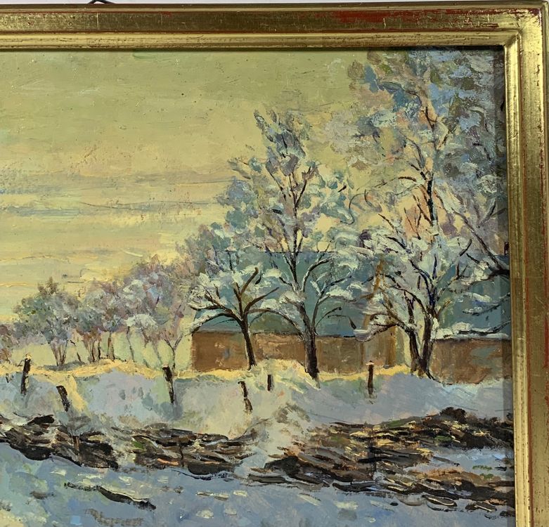 Französische Schule Impressionistische Winterlandschaft Gem. | Kaufen auf Ricardo