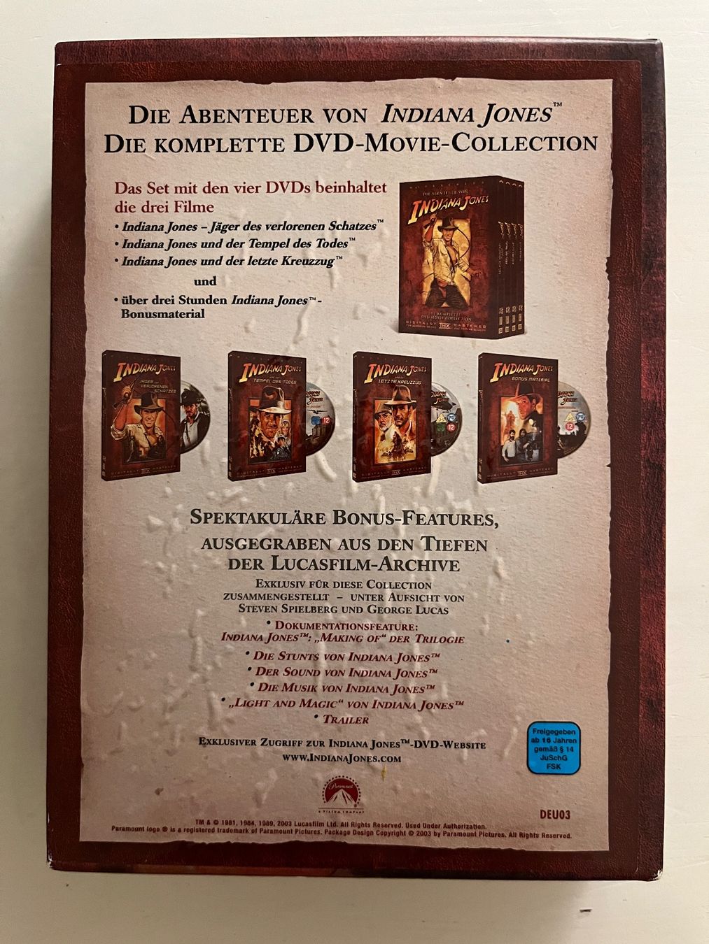 Indiana Jones die Komplette DVD Collection 📀 (Neu (gemäss Beschreibung ...