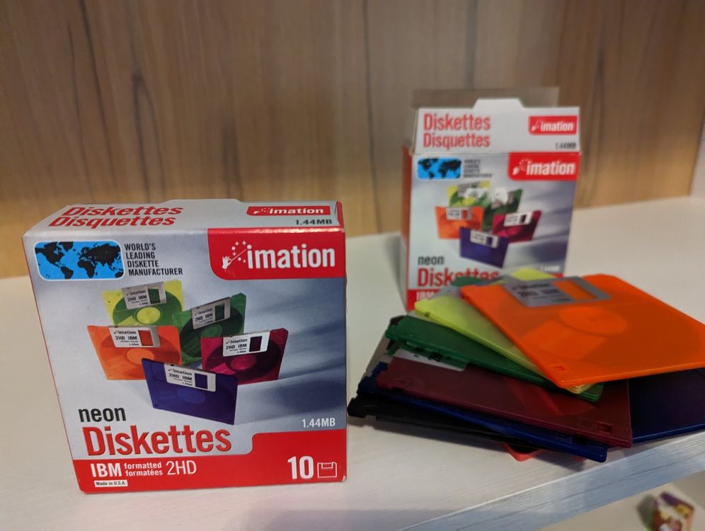 20x 3.5” Diskette Imation 2HD Neon - IBM Formatiert | Kaufen auf Ricardo