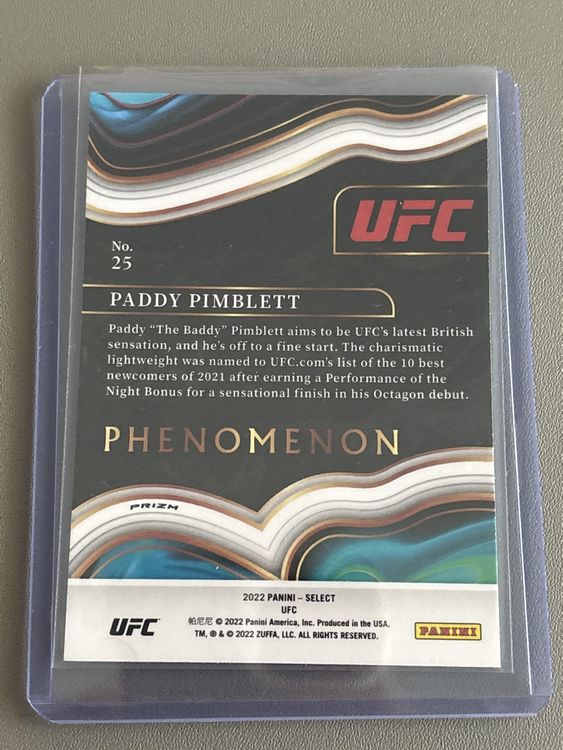 Paddy Pimblett UFC Karte, Select Phenomenon 2022! Top! (Neu (gemäss ...