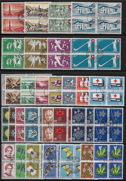LOT ab 1942 Juventute/Patria VIERERBLOCKS o SBK 875.- ab 1.- (Gebraucht) in Zürich für CHF 28 ...