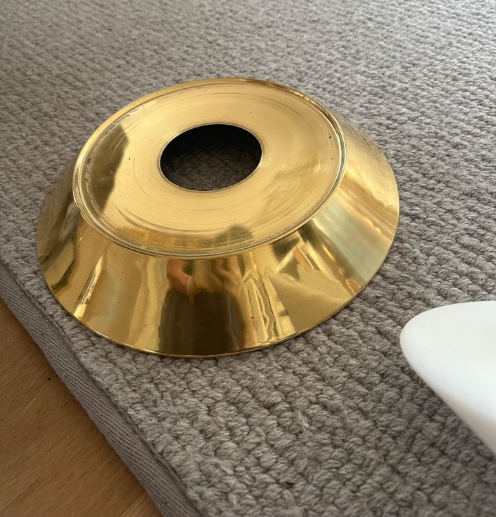 🟢 verre opalin + collerette laiton Opalglas mit Messingring (Gebraucht ...