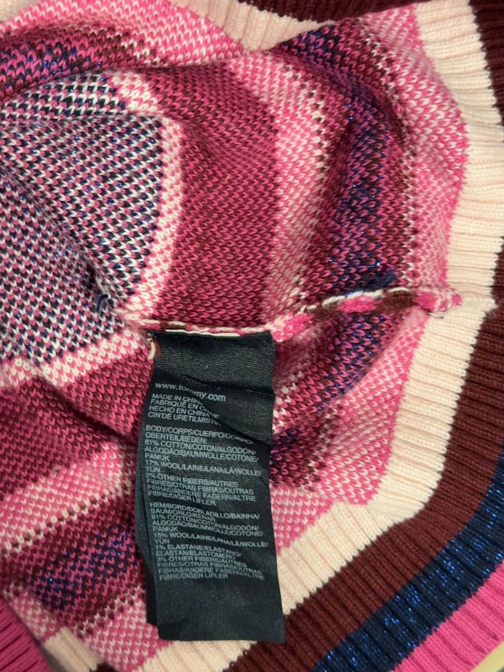 Vintage Pull Motifs Tommy Hilfiger Femme Rose M (834) (D'occasion) à ...