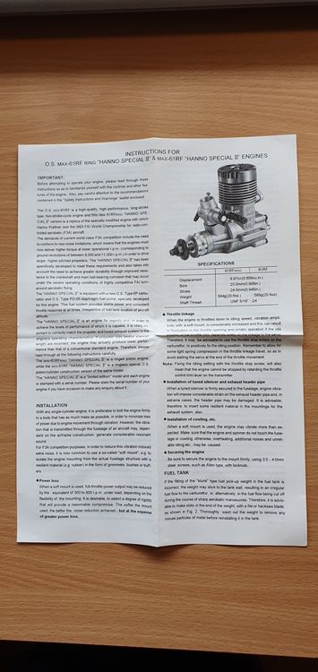 Modellmotor O.S.Max 61RF II Hanno Special No. 17842 | Kaufen auf Ricardo