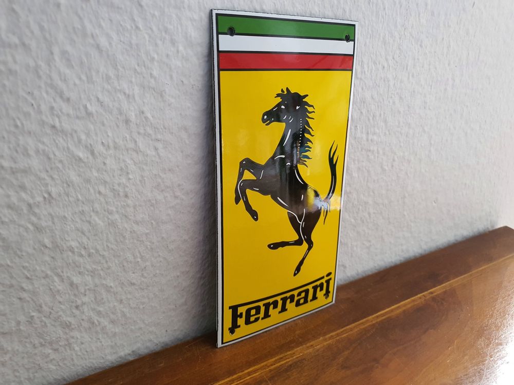 Emailschild Ferrari Logo Italy Emaille Schild Reklame Retro (Neu ...