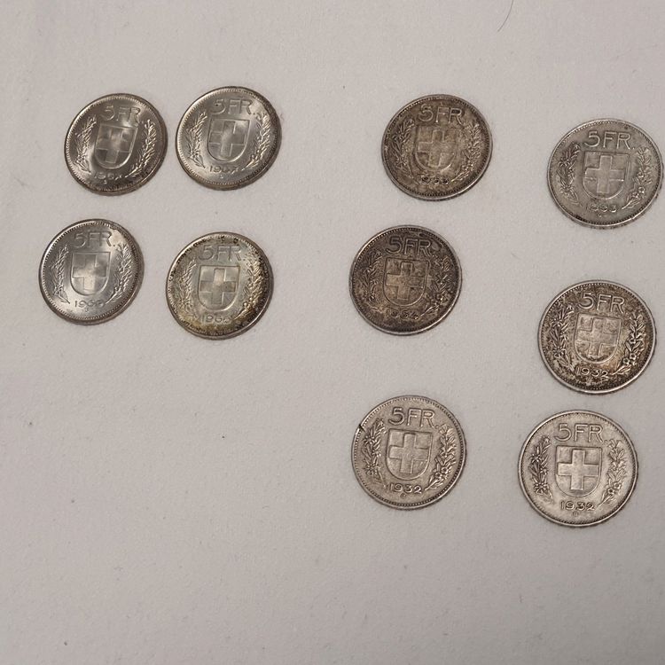 5Fr Silber Münzen, verschiedene Jahre (Gebraucht) in Zürich für CHF 91 – mit Lieferung auf ...