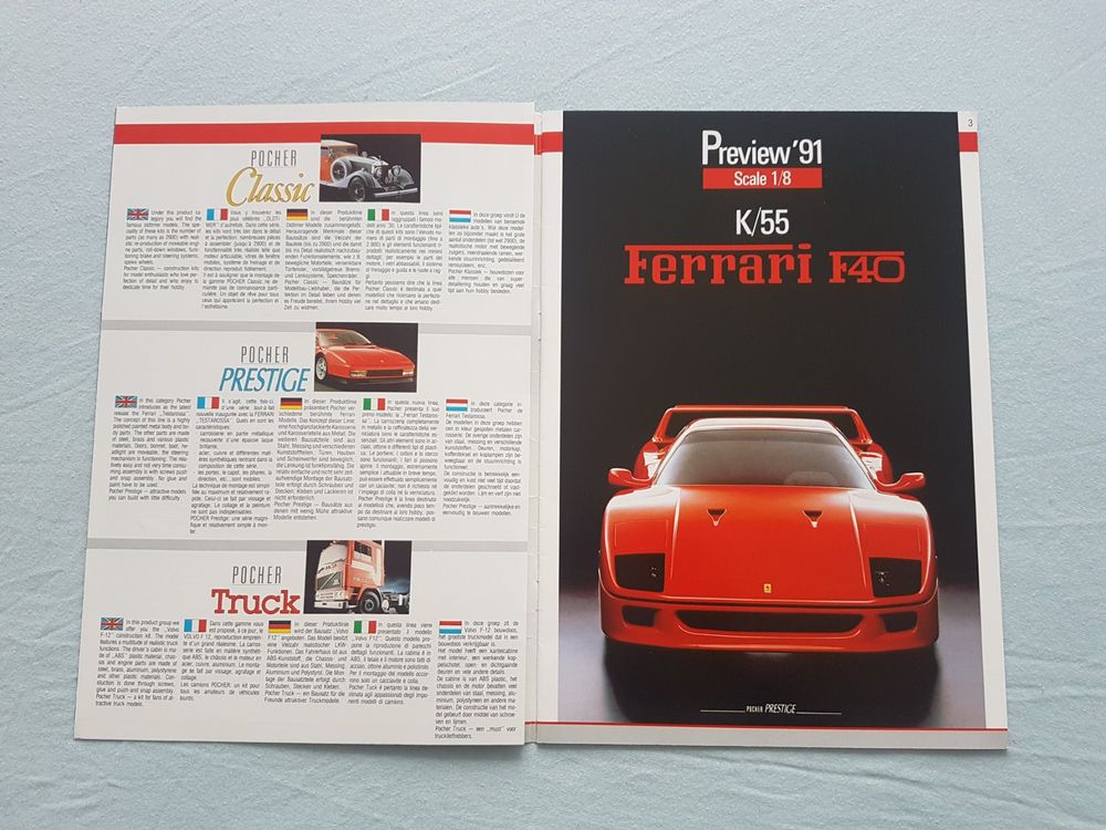 Katalog catalogue Pocher, Scale 1/8 1990, avec liste de prix | Kaufen ...