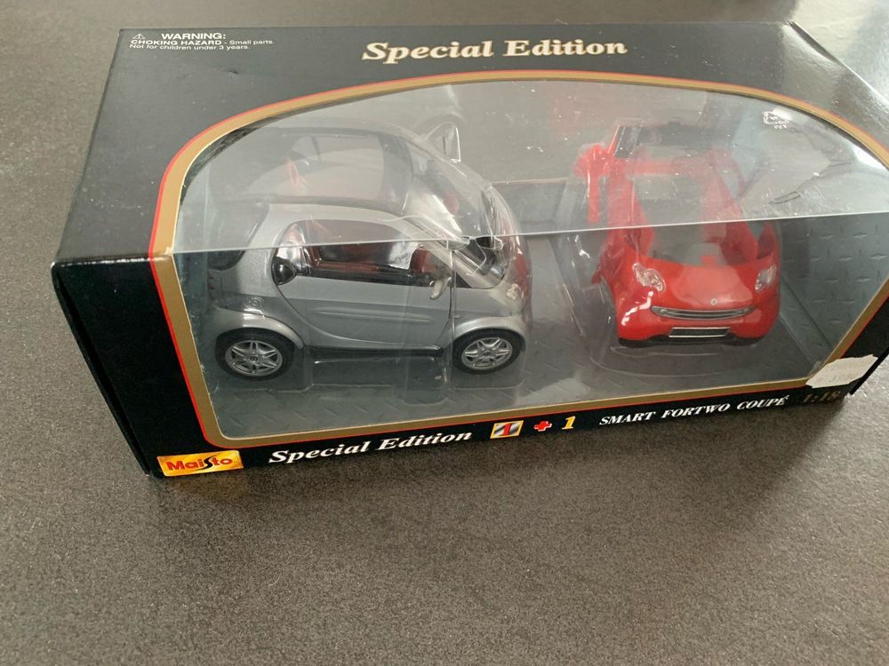 Smart 1 + 1 cabrio Spécial Edition von MAISTO grau / rot | Kaufen auf ...