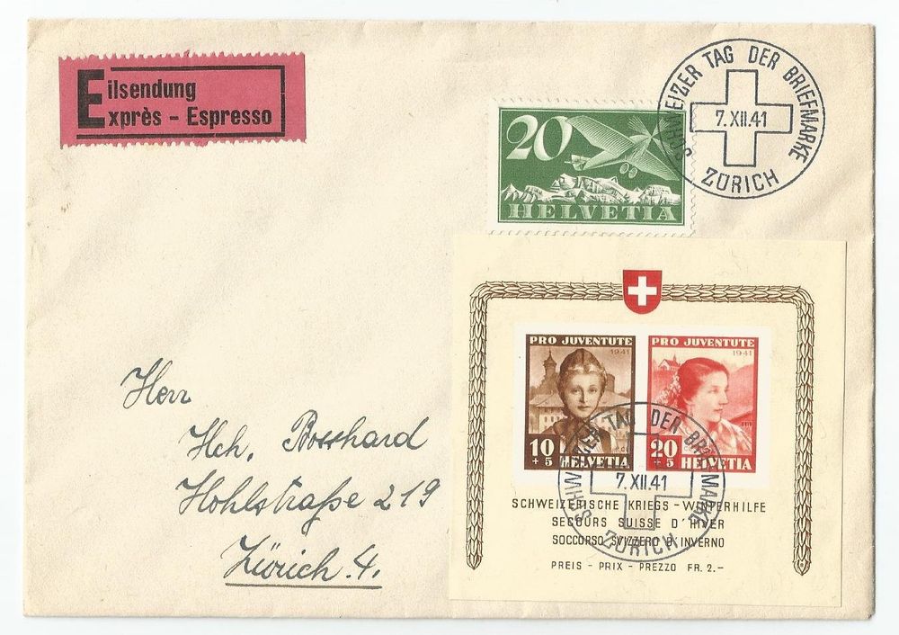 ** PJ BLOCK Nr.98I+99I - JAHR 1941/ - RARITÄT ** (Gebraucht) in Heimenschwand für CHF 72 – mit ...