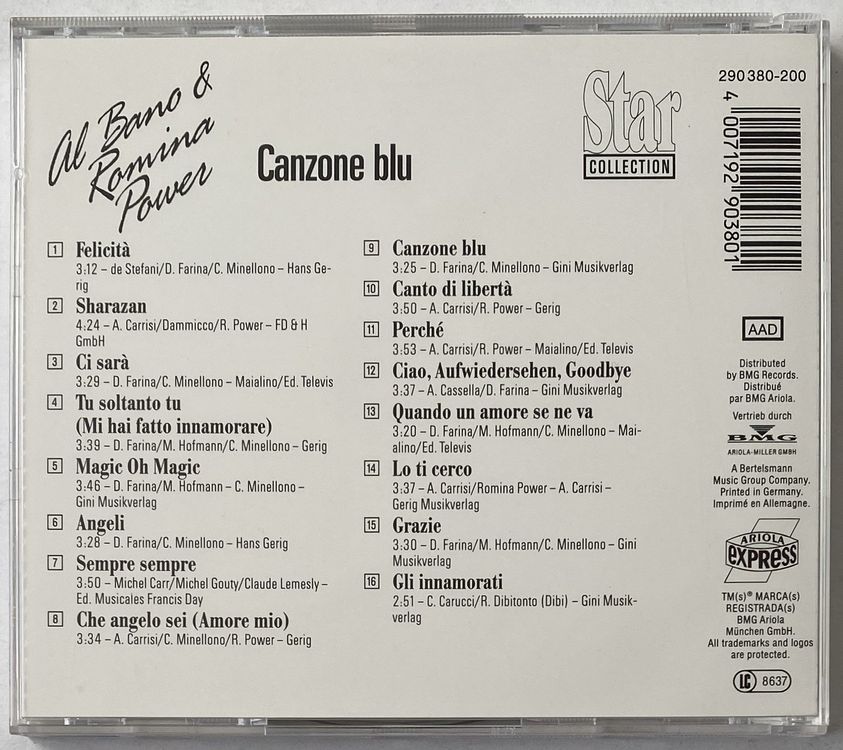 Al Bano & Romina Power, Star Collection, Canzone Blu (Gebraucht) in ...
