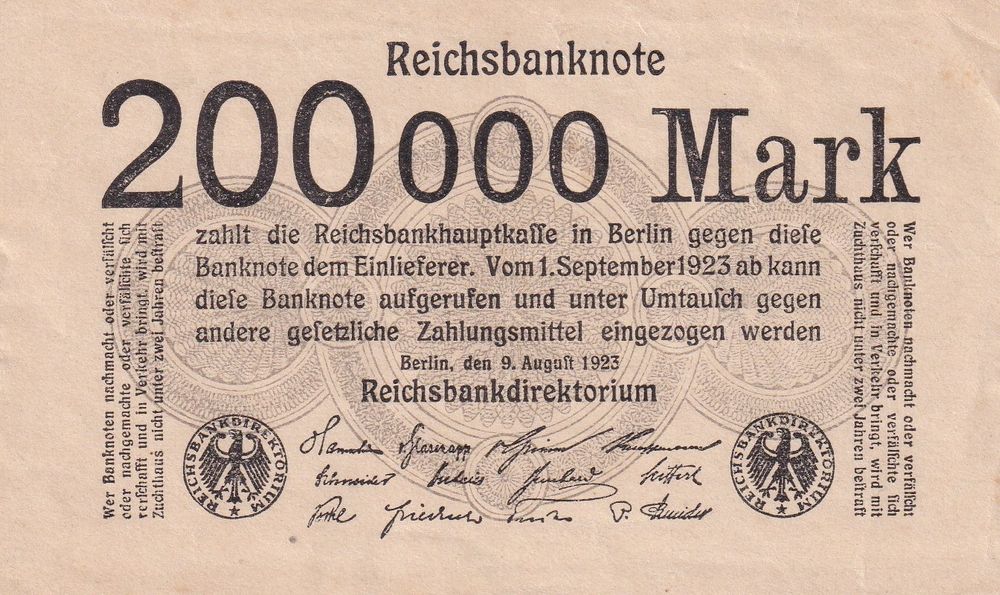 Historische Reichsmark Banknote 200'000 (Gebraucht) in Küssnacht am Rigi für CHF 1 – mit ...