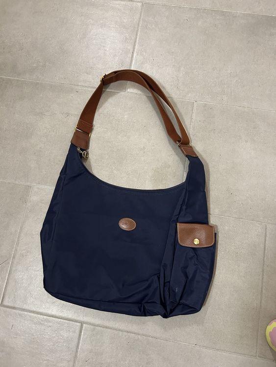 Longchamp Hobo bag blu navy con dettagli in pelle, come nuov (Gebraucht ...