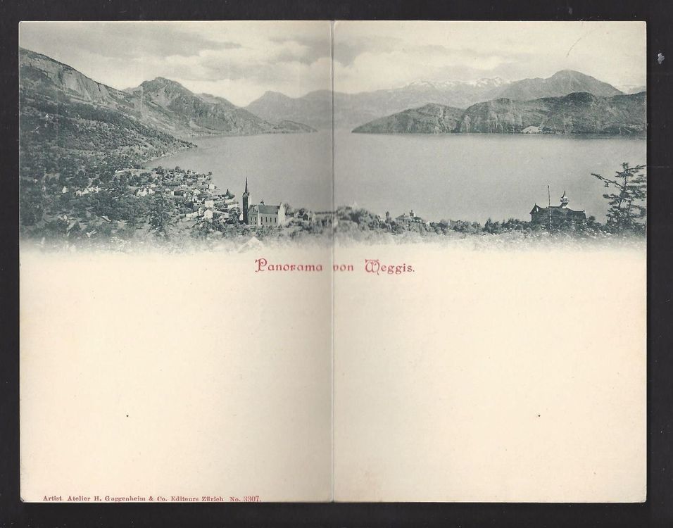 1900 Panorama von WEGGIS Doppelkarte Ateliers H. Guggenheim | Kaufen auf Ricardo