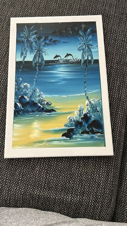 Schönes Delphin Bild, Meer, Palmen, Ferien-Feeling 🐬🌴🌞🌊 | Kaufen auf Ricardo