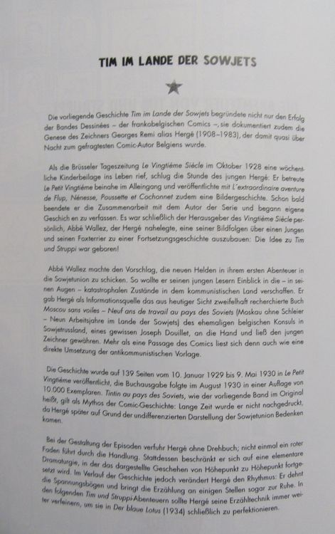 Tim und Struppi - Tim im Land der Sowjets - Hergé | Kaufen auf Ricardo