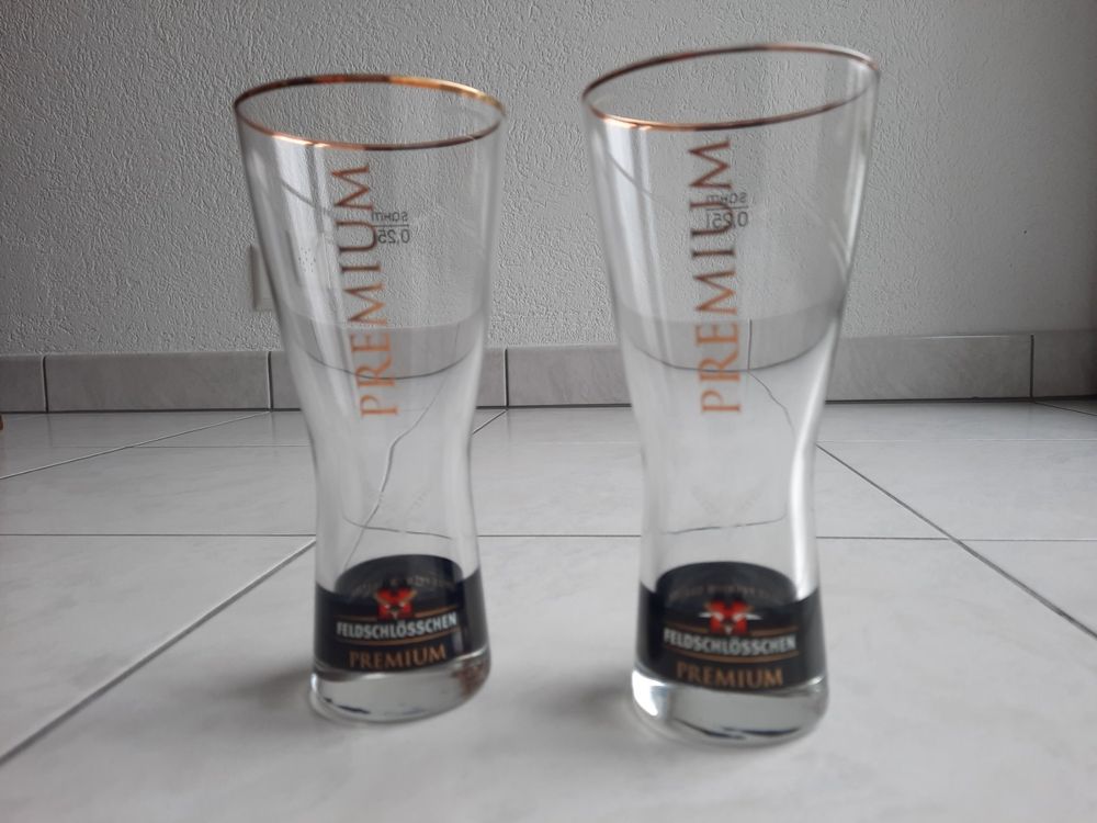 Biergläser Feldschlösschen Premium, 2 Stück | Kaufen auf Ricardo