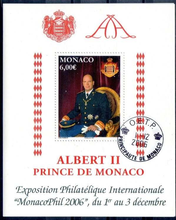 MONACO PHIL'06 ALBERT II PRINCE DE MONACO BOGEN GEST. - 1-07 | Kaufen ...
