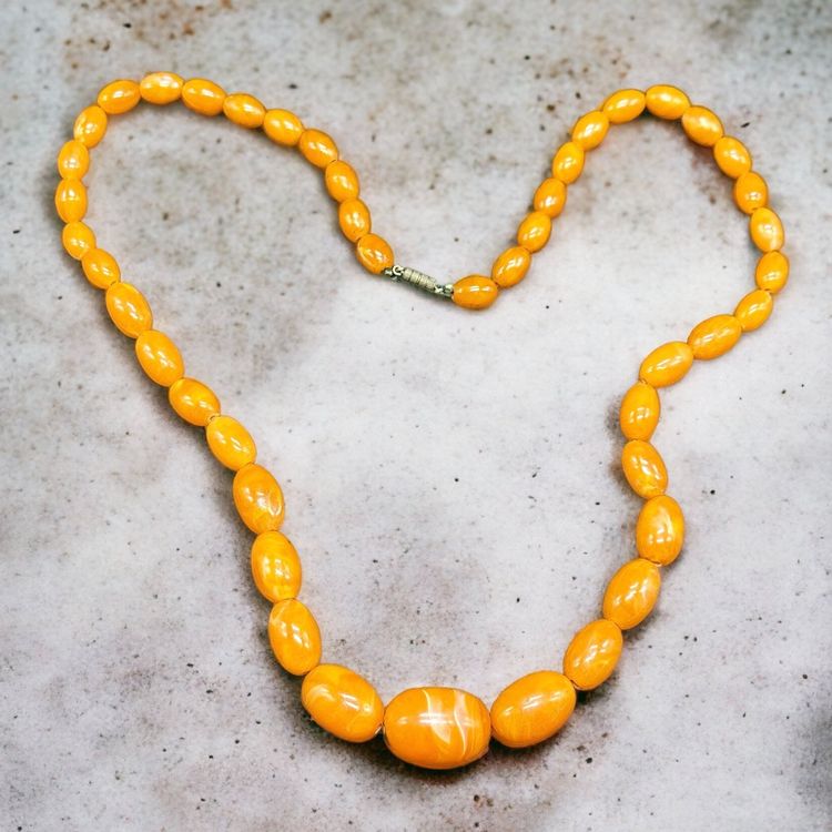 Collier Art Déco en bakélite marbré couleur butterscotch | Kaufen auf ...