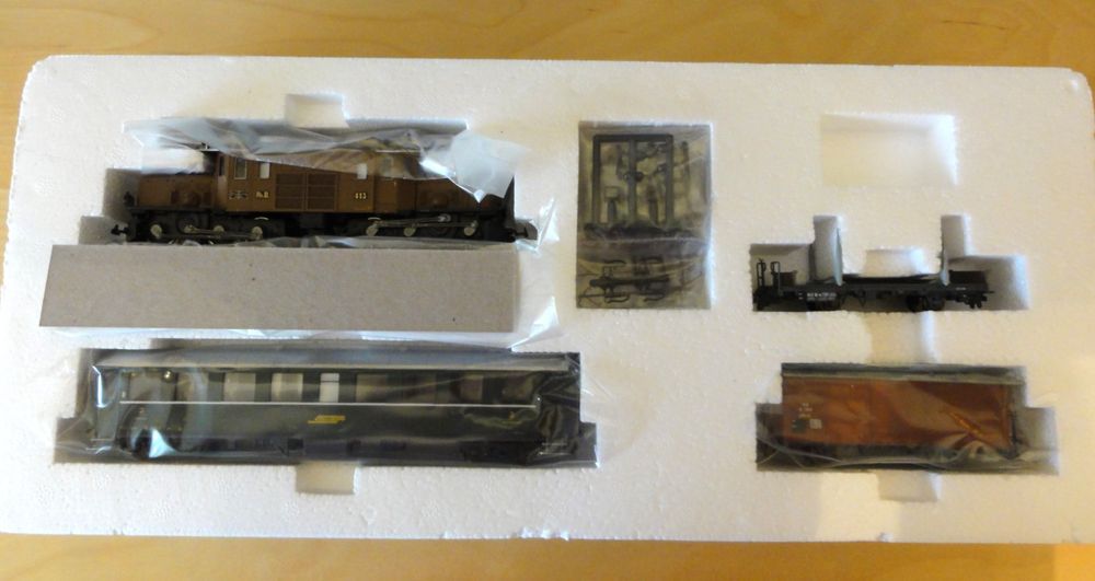 StartSet BEMO H0m/DC - RhB 413 Ge 6/6 I Personen-Güterwagen (Gebraucht ...